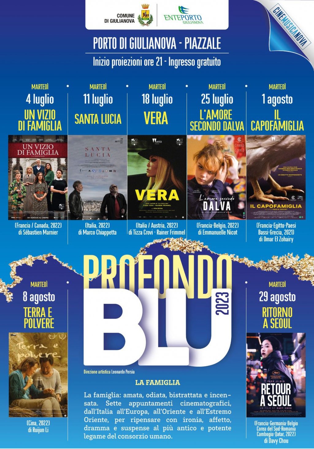 "Profondo Blu 2023: la famiglia" Rassegna cinematografica nel porto di Giulianova - Visit Giulianova